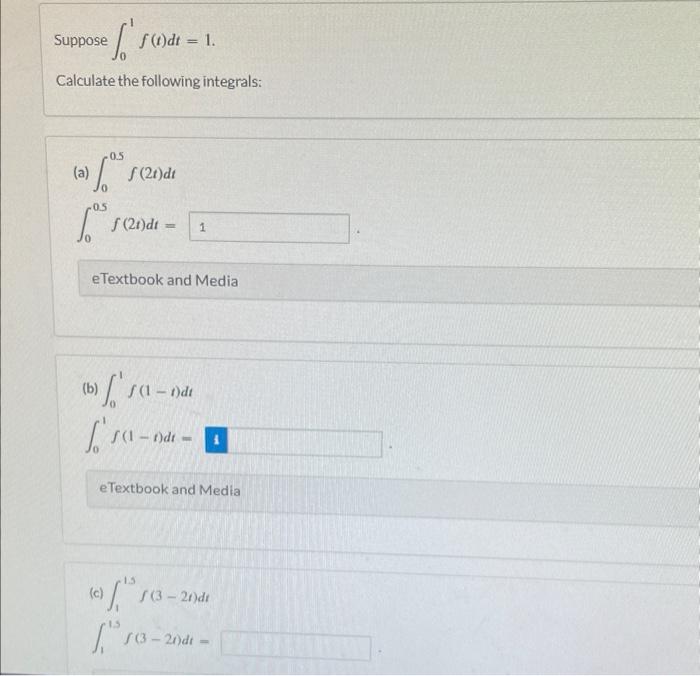Solved Suppose ∫01f(t)dt=1. Calculate the following | Chegg.com