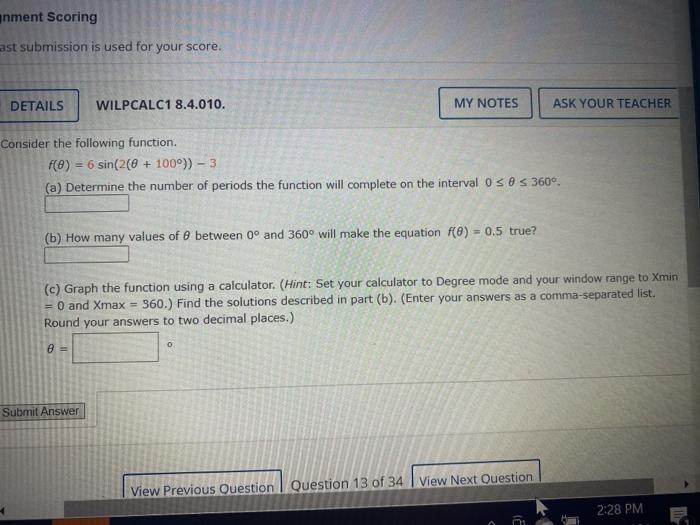 Solved nment Scoring ast submission is used for your score. | Chegg.com