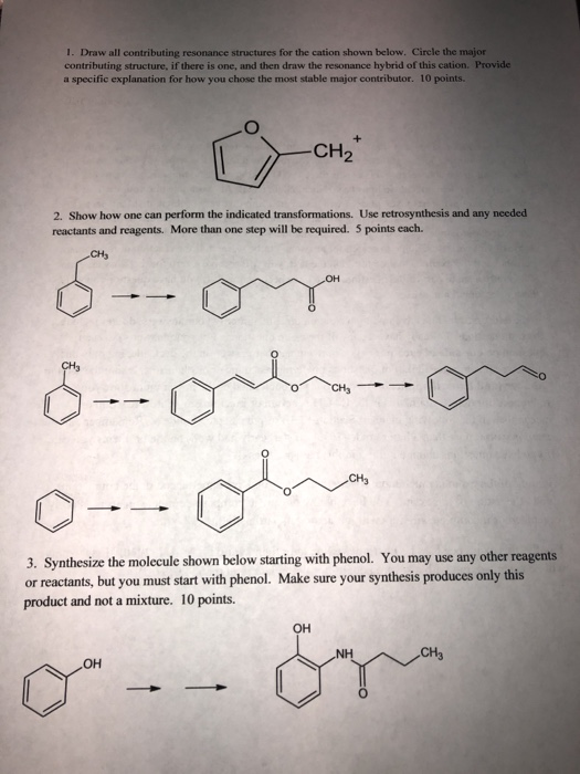 Solved 1. Draw all contributing resonance structures for the | Chegg.com