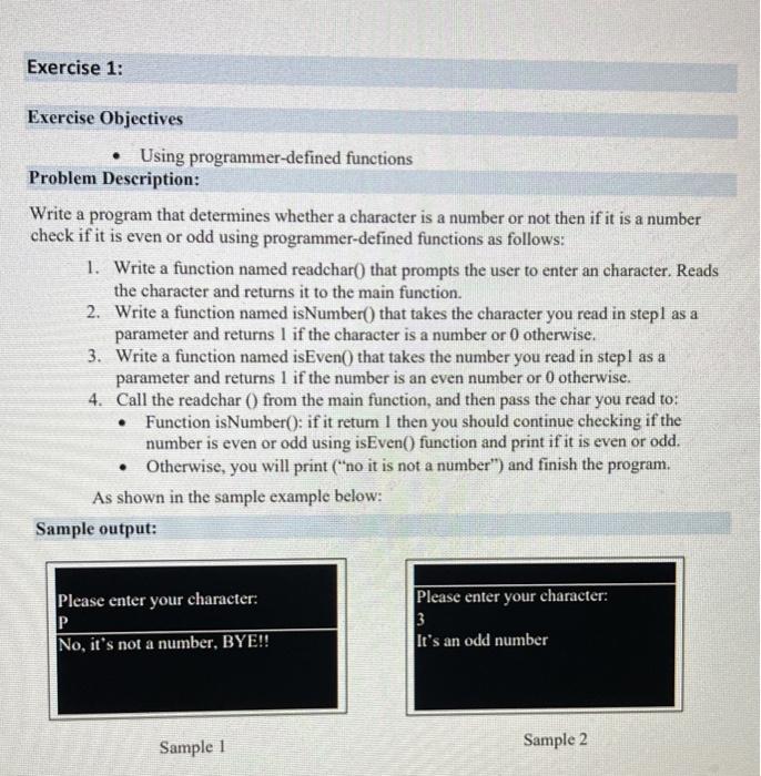 Solved Exercise 1: Exercise Objectives • Using | Chegg.com