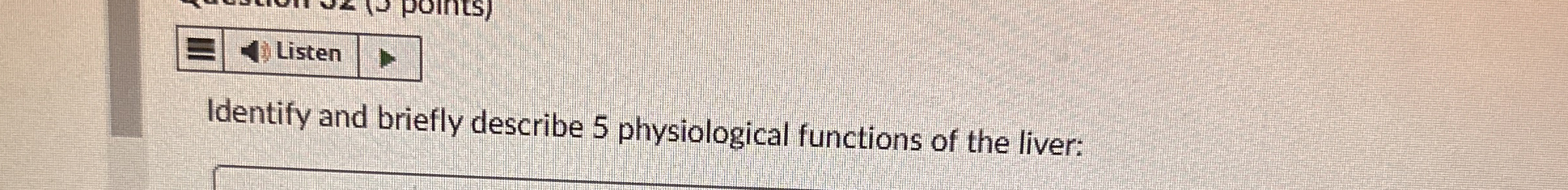 Solved Identify and briefly describe 5 ﻿physiological | Chegg.com