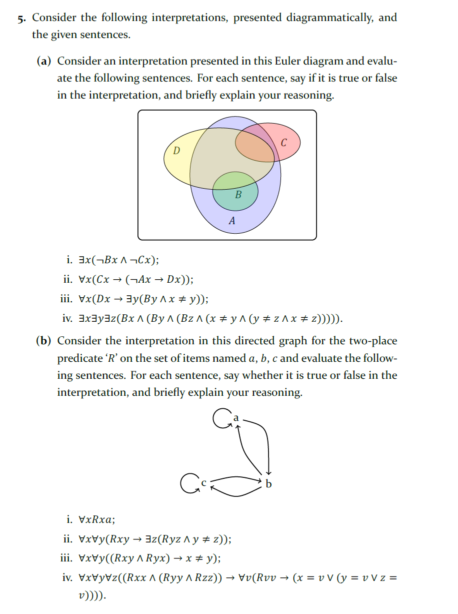Solved Consider the following interpretations, presented | Chegg.com