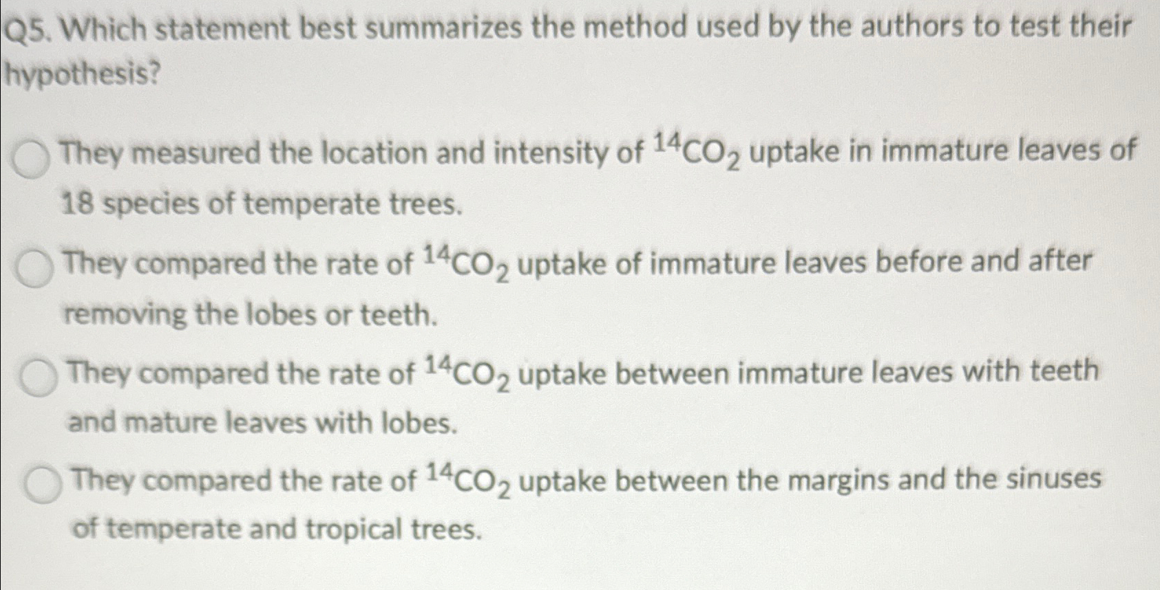 Solved Q5. ﻿Which statement best summarizes the method used | Chegg.com