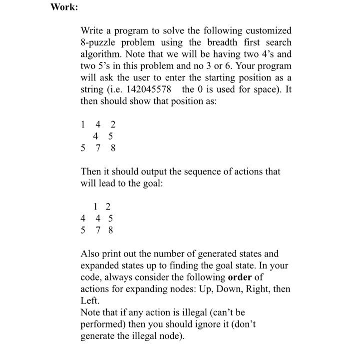 Solved Work: Write a program to solve the following | Chegg.com