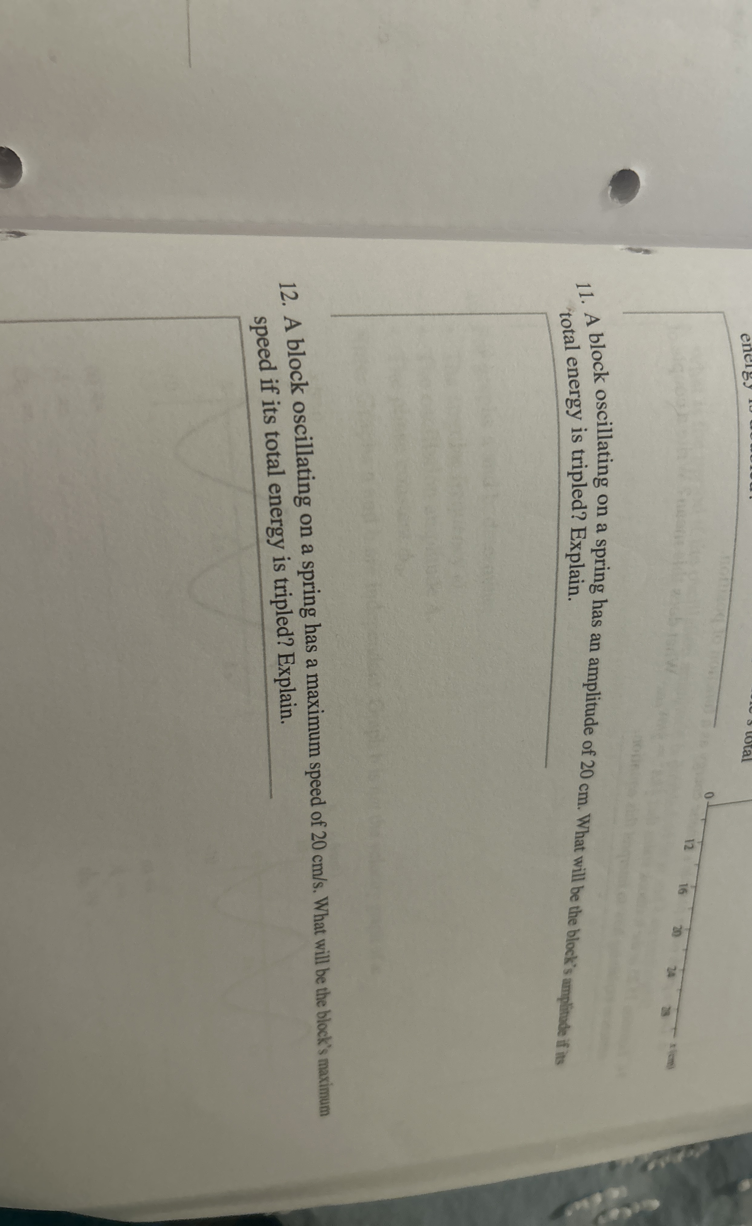 Solved A block oscillating on a spring has an amplitude of | Chegg.com