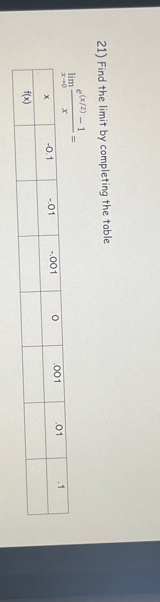 Solved Find the limit by completing the | Chegg.com
