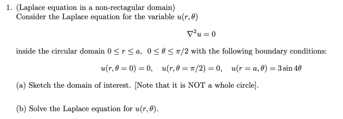 Solved 1. (Laplace equation in a non-rectagular | Chegg.com