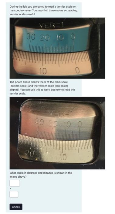 Solved During the lab you are going to read a vernier scale | Chegg.com