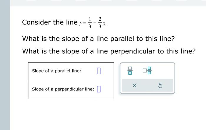 Solved Consider the line y=31−32x. What is the slope of a | Chegg.com