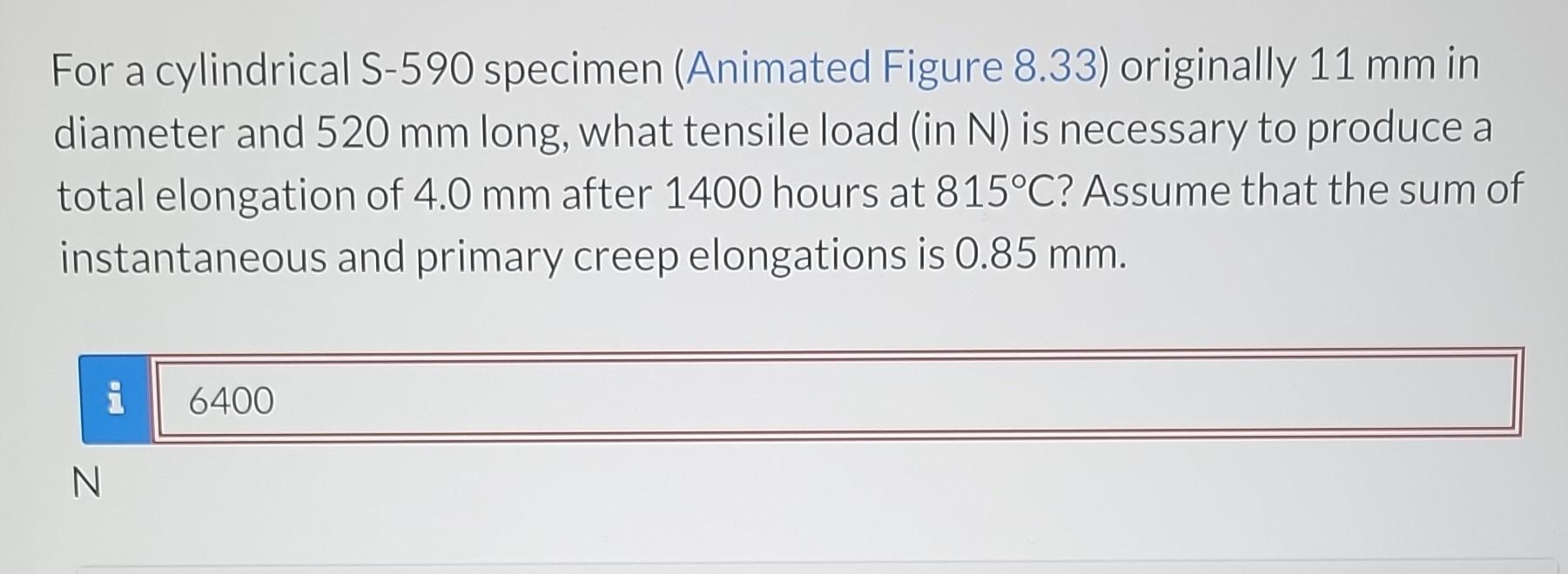 Solved For a cylindrical S-590 specimen (Animated Figure | Chegg.com