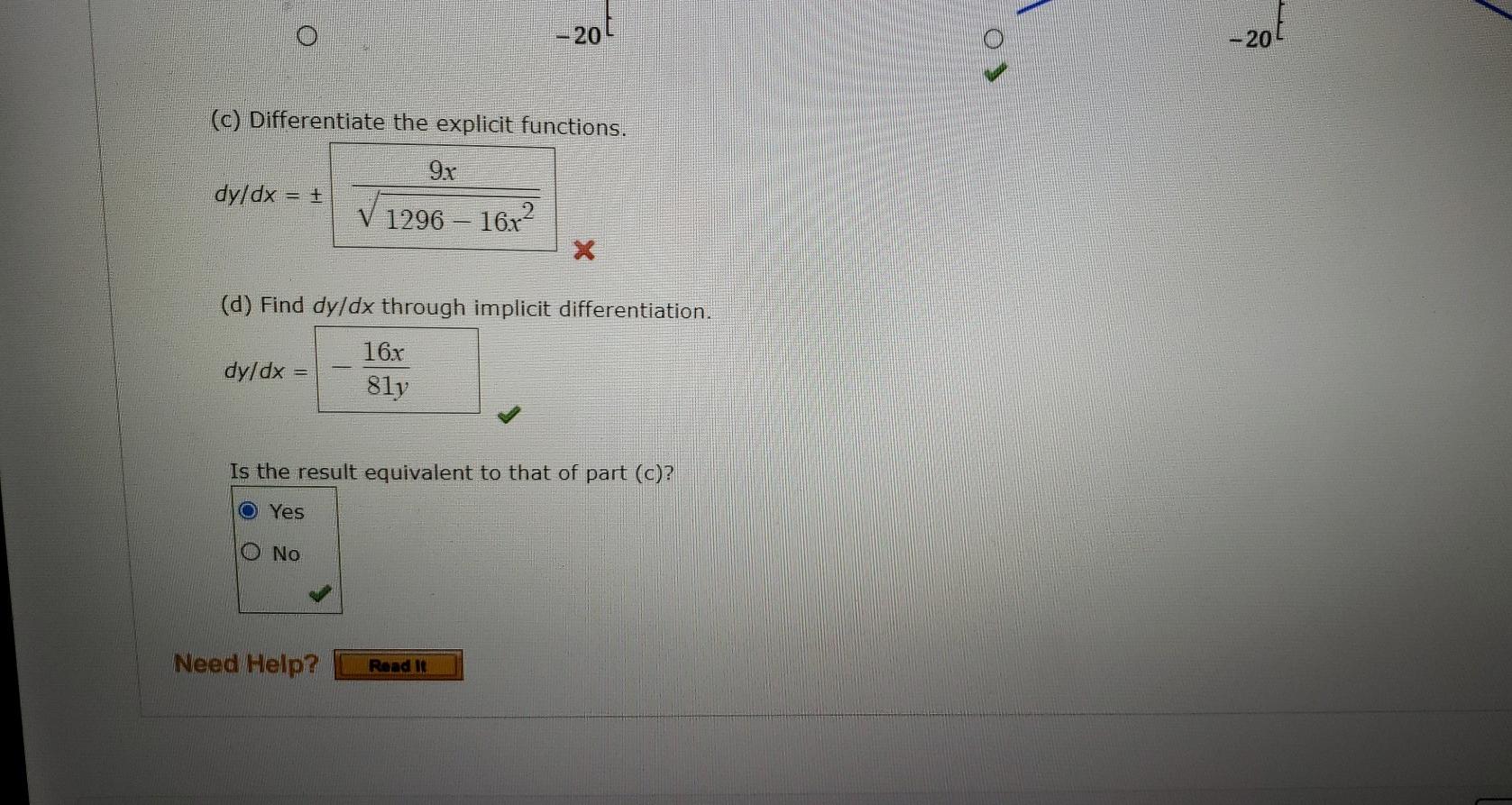 Solved Consider the following: 16x2 + 81y2 = 1296 (a) Find | Chegg.com