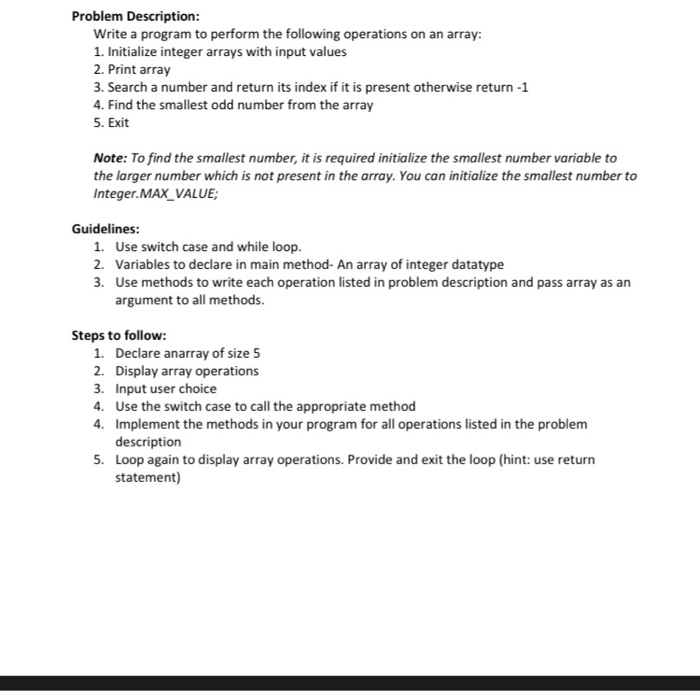 Solved Problem Description Write A Program To Perform The 
