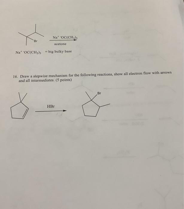 Na+⋅OC(CH3)3 - big bulky base 16. Draw a stepwise | Chegg.com