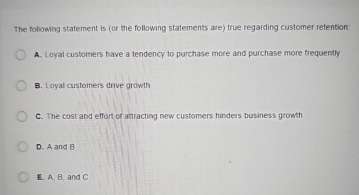 Solved The following statement is (or the following | Chegg.com