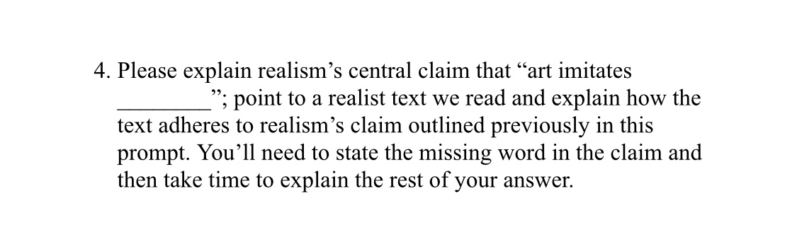 Please explain realism's central claim that "art | Chegg.com