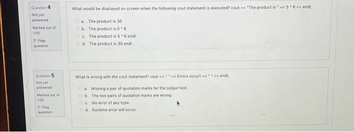 Solved What is the output of the following statement: cout
