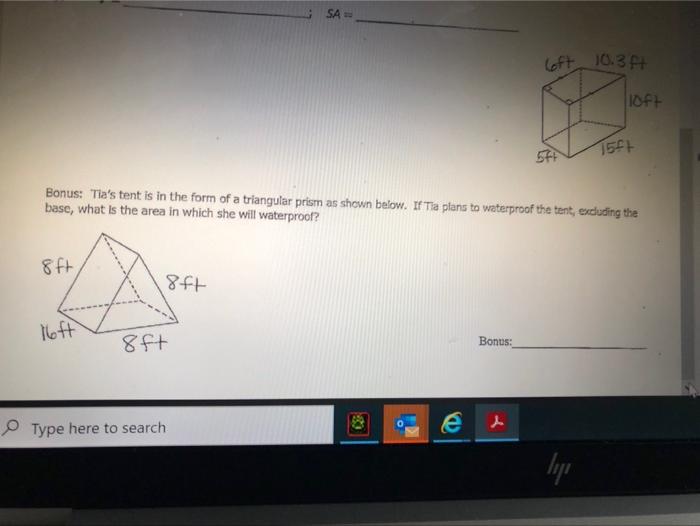 Solved SA oft 10.34 loft 15F+ Bonus: Tia's tent is in the | Chegg.com Solved SA oft 10.34 loft 15F+ Bonus: Tia's tent is in the | Chegg.com
