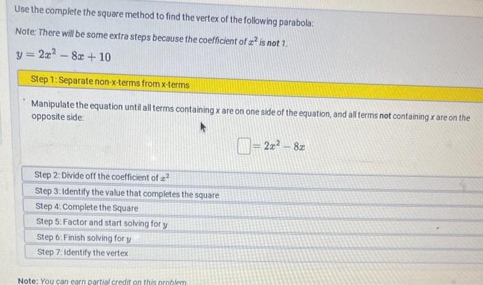 Solved Use the complete the square method to find the vertex | Chegg.com