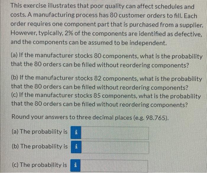 Solved This exercise illustrates that poor quality can | Chegg.com