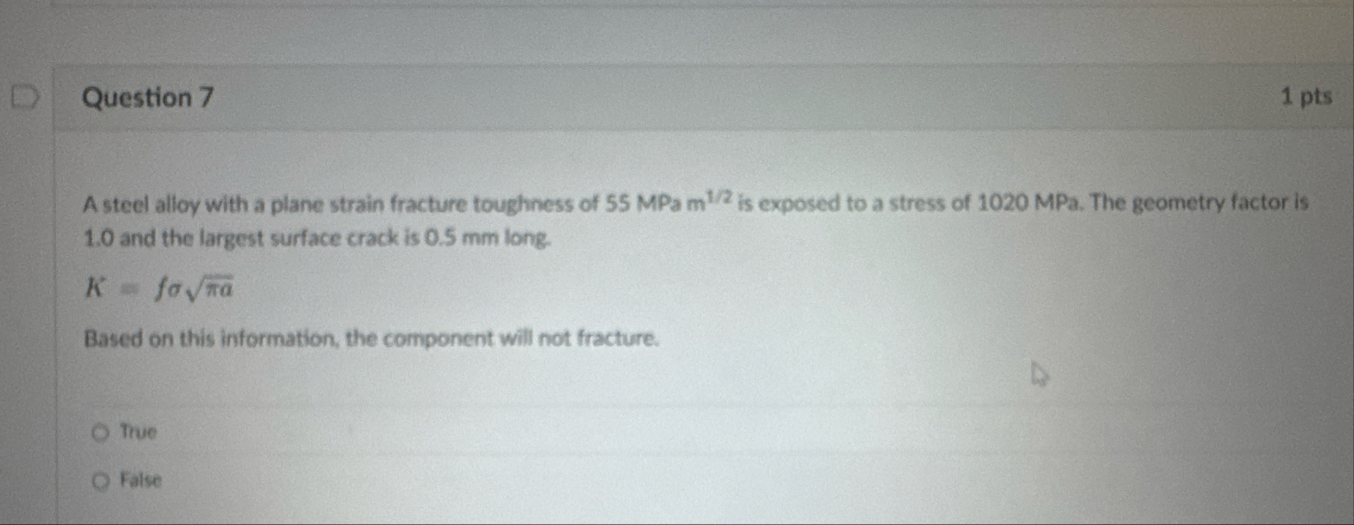Solved Question 71 ﻿ptsA steel alloy with a plane strain | Chegg.com