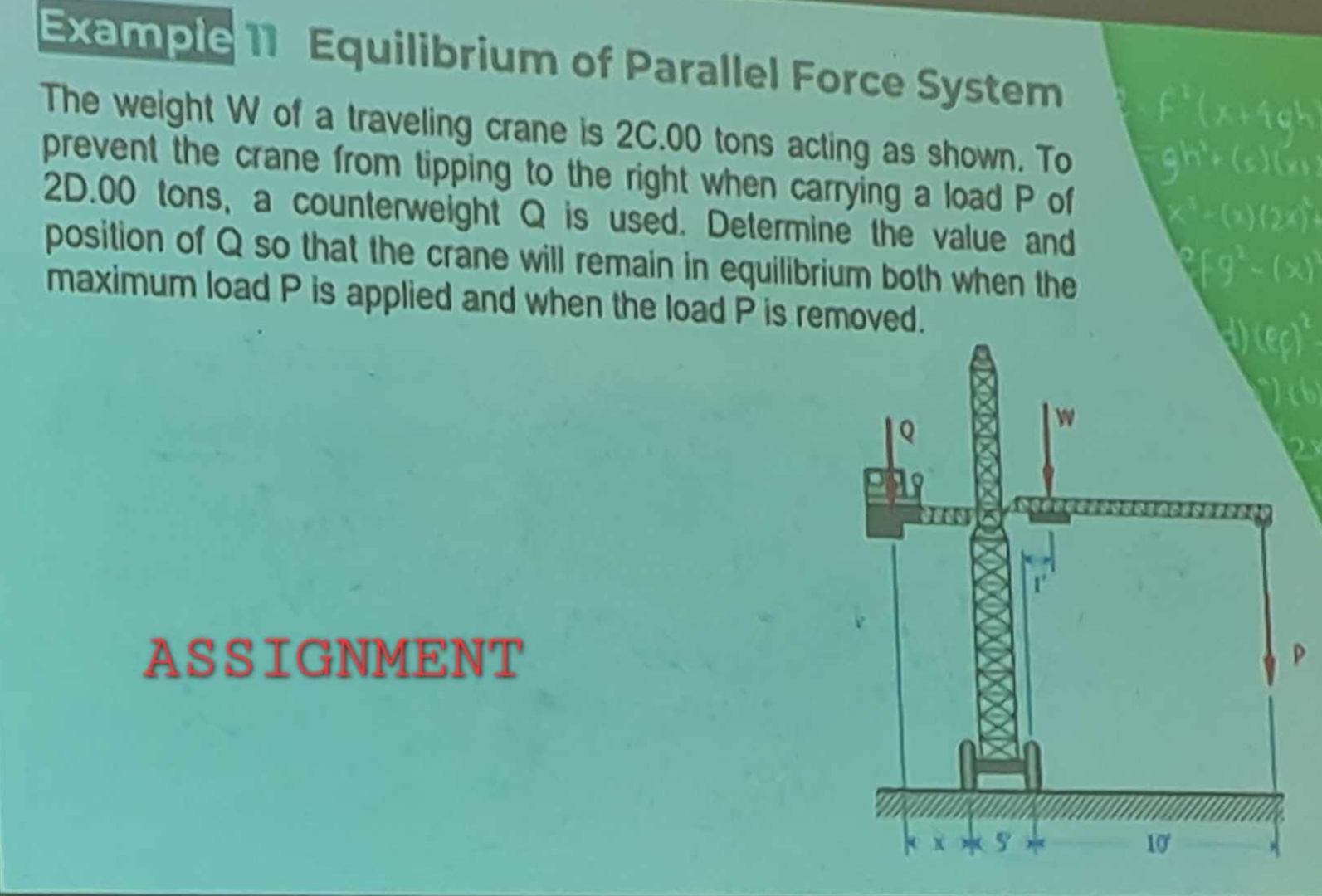 Solved Example 11 ﻿Equilibrium of Parallel Force SystemThe | Chegg.com