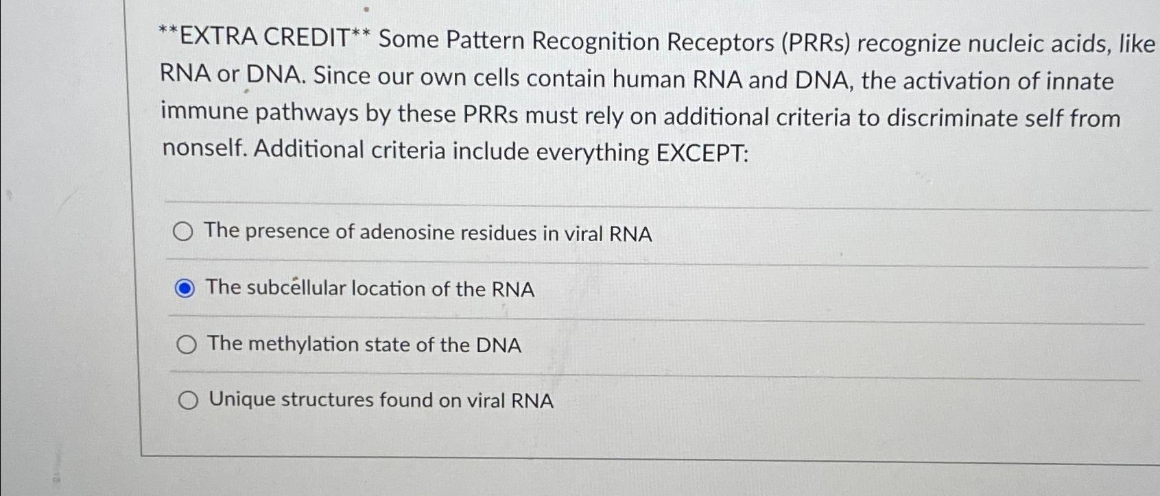 Solved * ﻿Some Pattern Recognition Receptors (PRRs) | Chegg.com