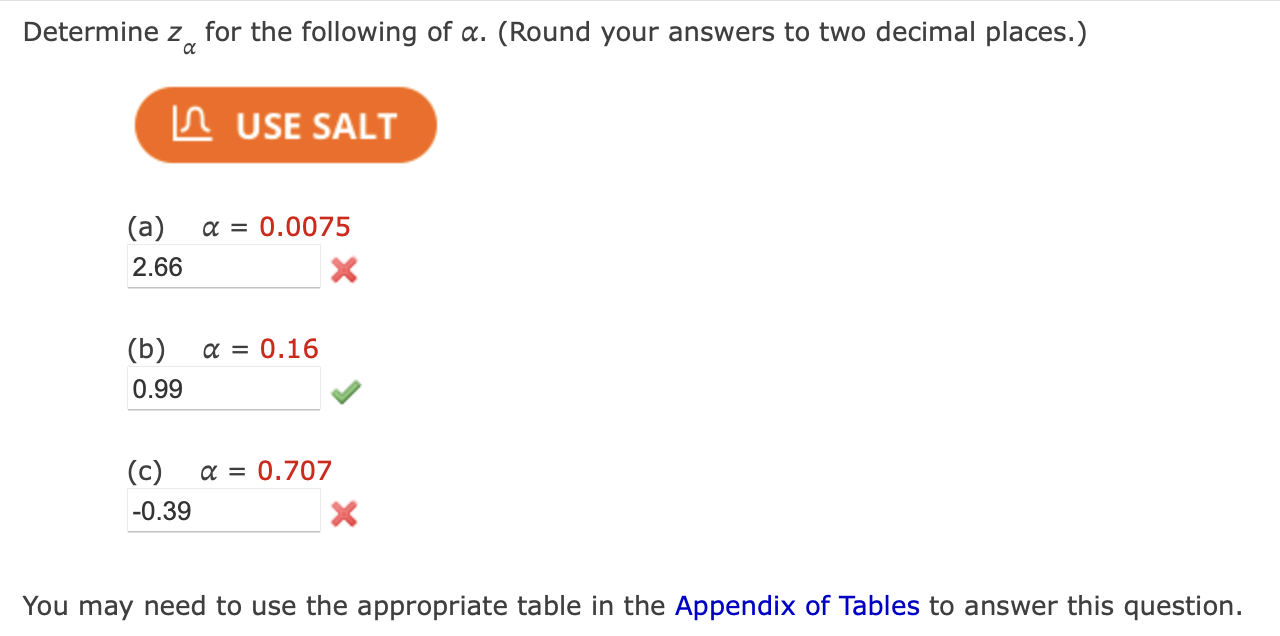 Solved Determine zα ﻿for the following of α. (Round your | Chegg.com