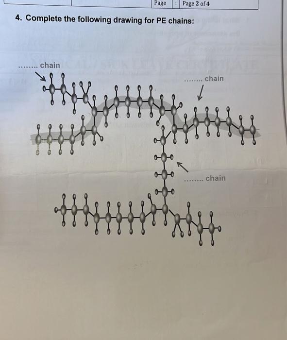 Solved 4. Complete the following drawing for PE chains: | Chegg.com