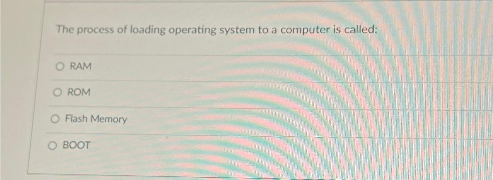 The process of loading operating system to a computer | Chegg.com