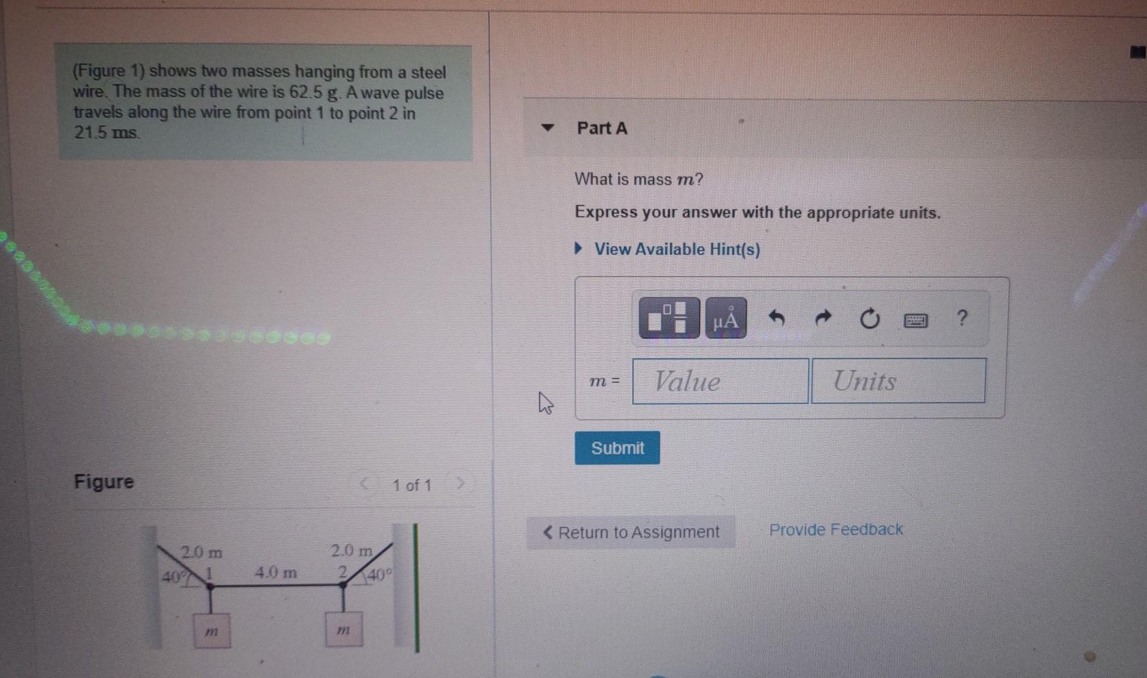 Solved (Figure 1) shows two masses hanging from a steel | Chegg.com