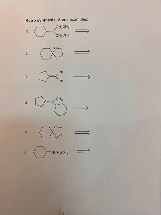 Solved Retro synthesis: Some examples: CHCH 1. снасн; 2. Ph | Chegg.com
