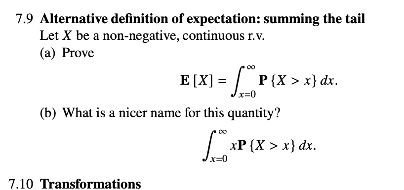 Solved 7.9 ﻿Alternative definition of expectation: summing | Chegg.com
