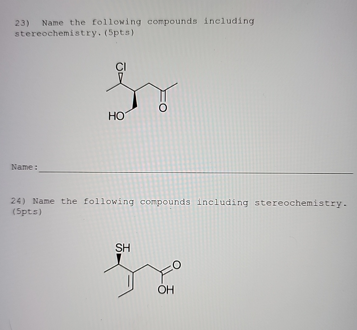 Solved How to solve Name the following compounds including | Chegg.com