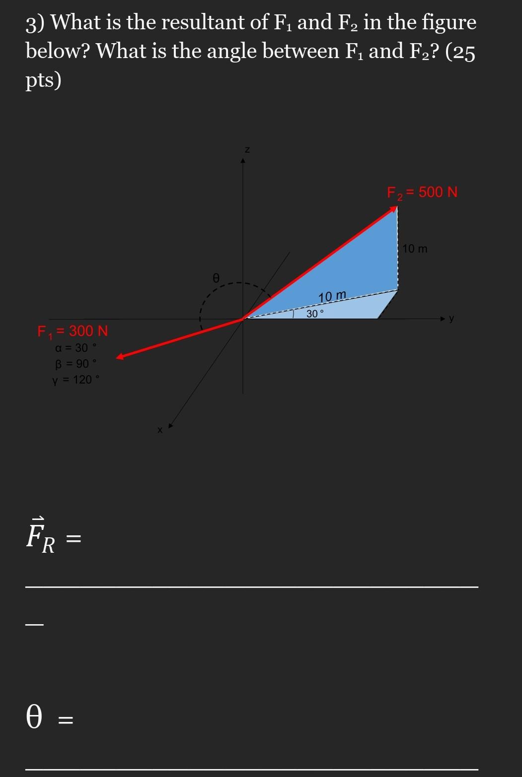 Solved 3) What is the resultant of F1 and F2 in the figure | Chegg.com