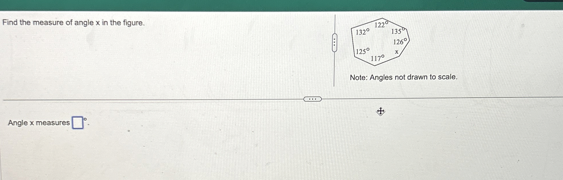 Solved Find the measure of angle x ﻿in the figure.Note: | Chegg.com