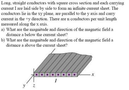 Solved Long, straight conductors with square cross section | Chegg.com