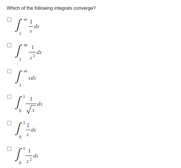 Solved Which of the following integrals | Chegg.com