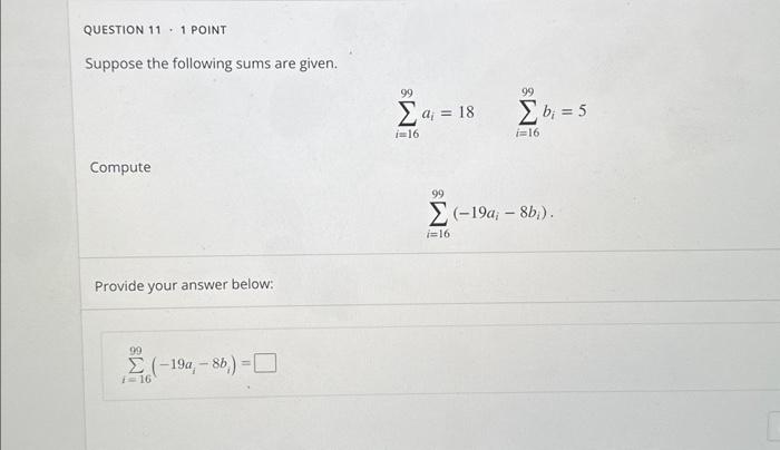 Solved Suppose the following sums are given. | Chegg.com