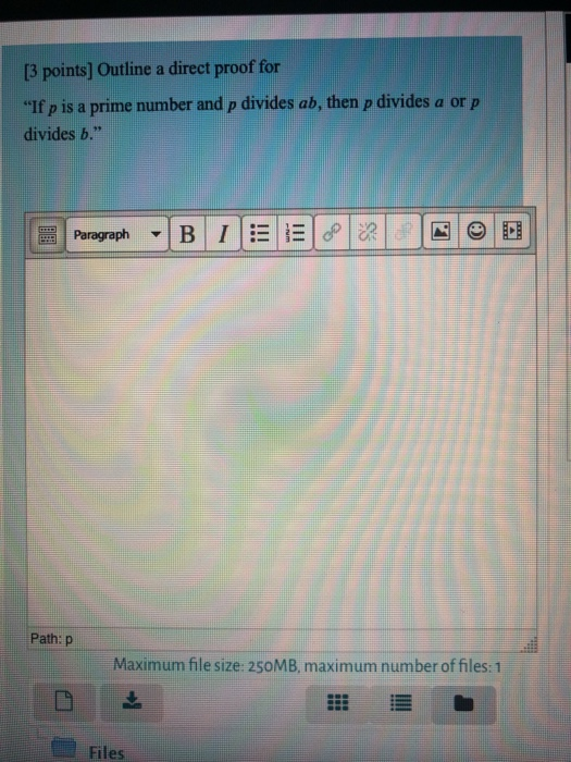 Solved [3 points] Outline a direct proof for "If p is a | Chegg.com