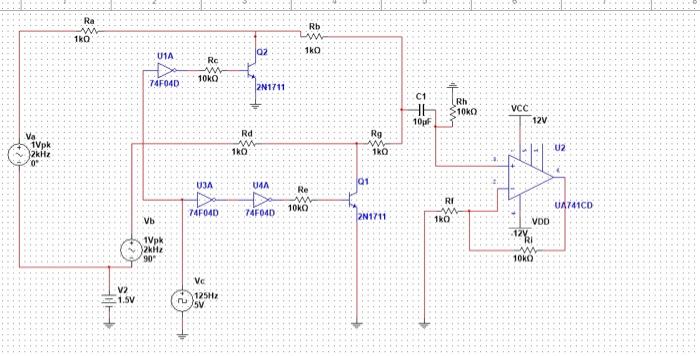 Solved the circuit diagram below is a modulator circuit in | Chegg.com