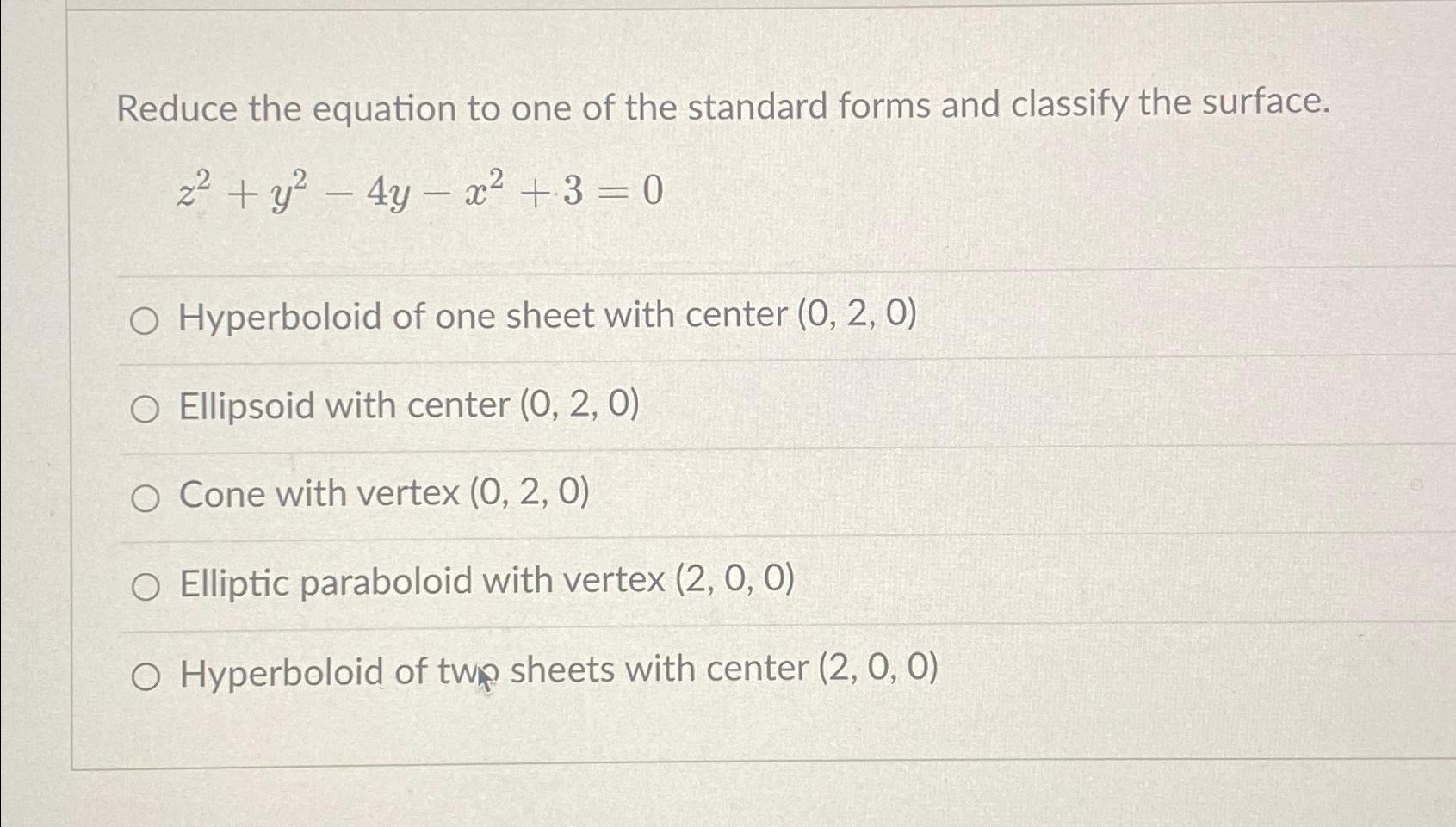 Solved Reduce the equation to one of the standard forms and | Chegg.com