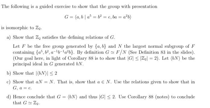 Solved The following is a guided exercise to show that the | Chegg.com