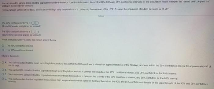 Solved andtirs of the confisunce intorvak The 9Qh, contherop | Chegg.com