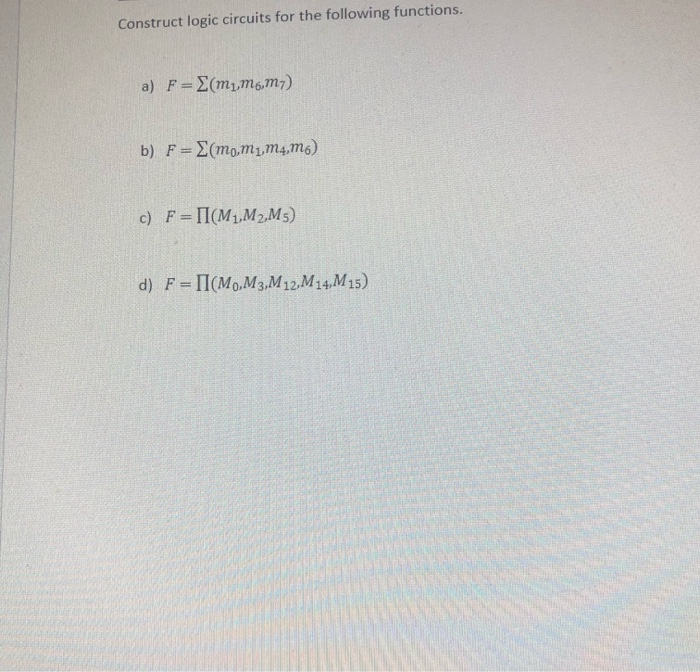 Solved Identify the minterms of the output function Ffrom | Chegg.com