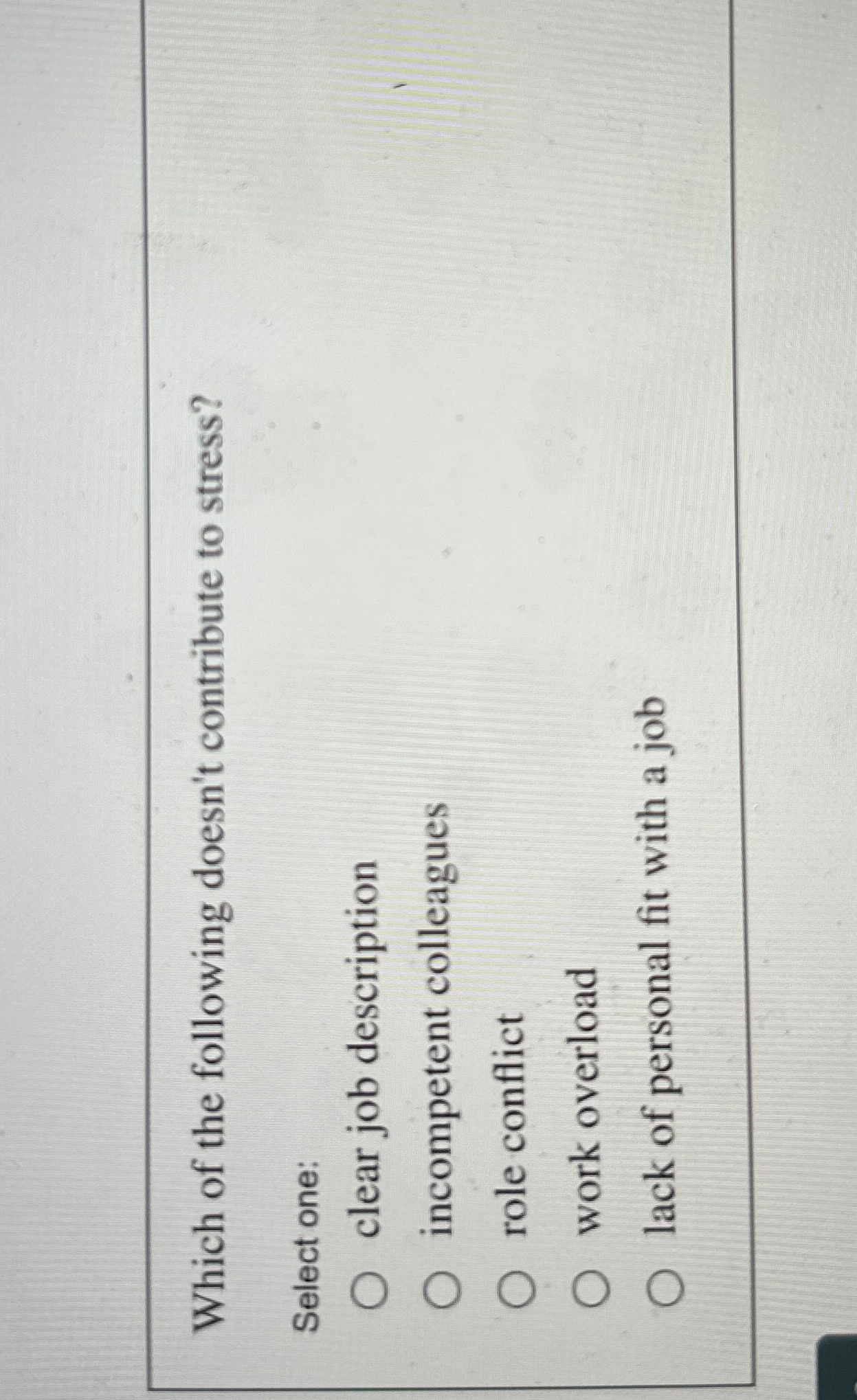 Solved Which of the following doesn't contribute to | Chegg.com