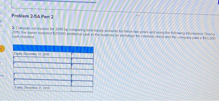 Solved Required information Problem 2-5A Computing net | Chegg.com