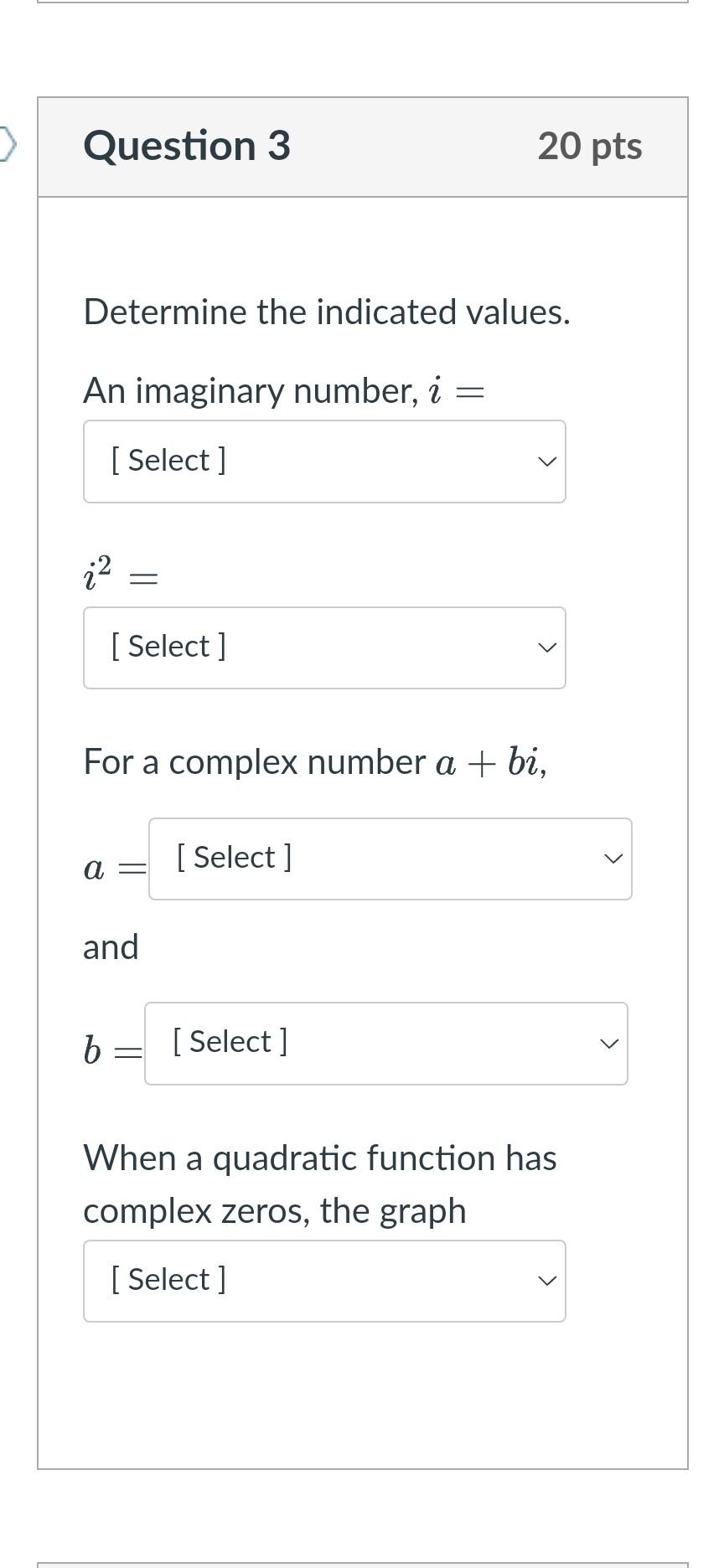 Solved Determine the indicated values. An imaginary number, | Chegg.com