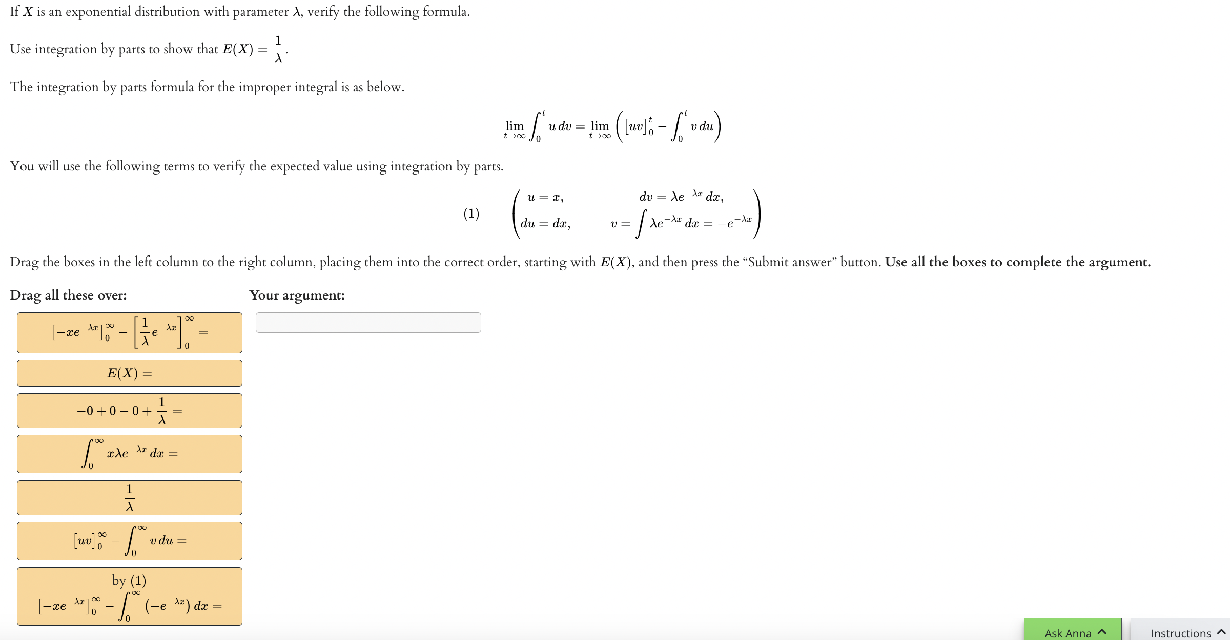 Solved If x ﻿is an exponential distribution with parameter | Chegg.com