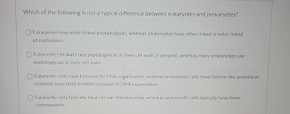 Solved Which of the following is not a typical difference | Chegg.com