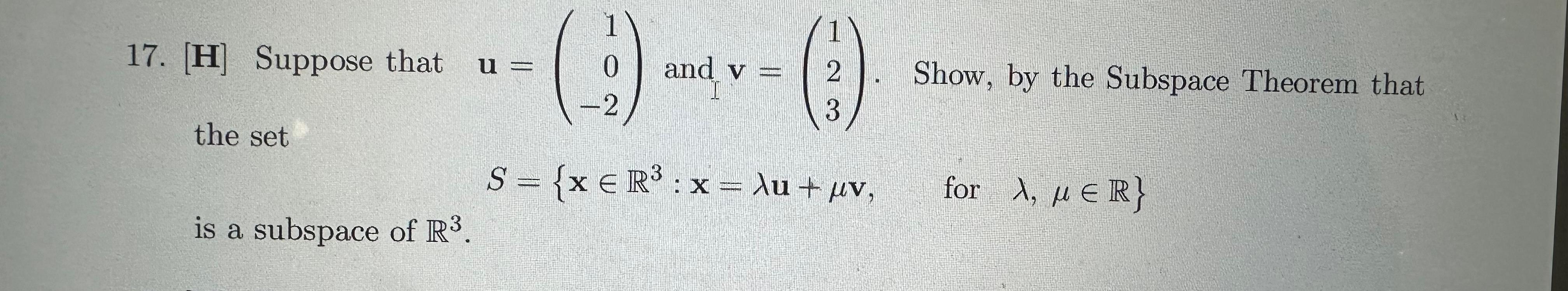 Solved H ﻿Suppose that u=([1],[0],[-2]) ﻿and | Chegg.com